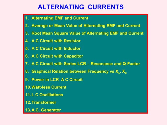 Alternating Currents Class 12 | PPT