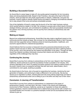 Anand Muni's Journey_ From Ordinary to Extraordinary.docx | Business | Business and Finance