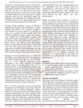 An Assessment of Birth Control Measures Among Women in Reproductive Age ...