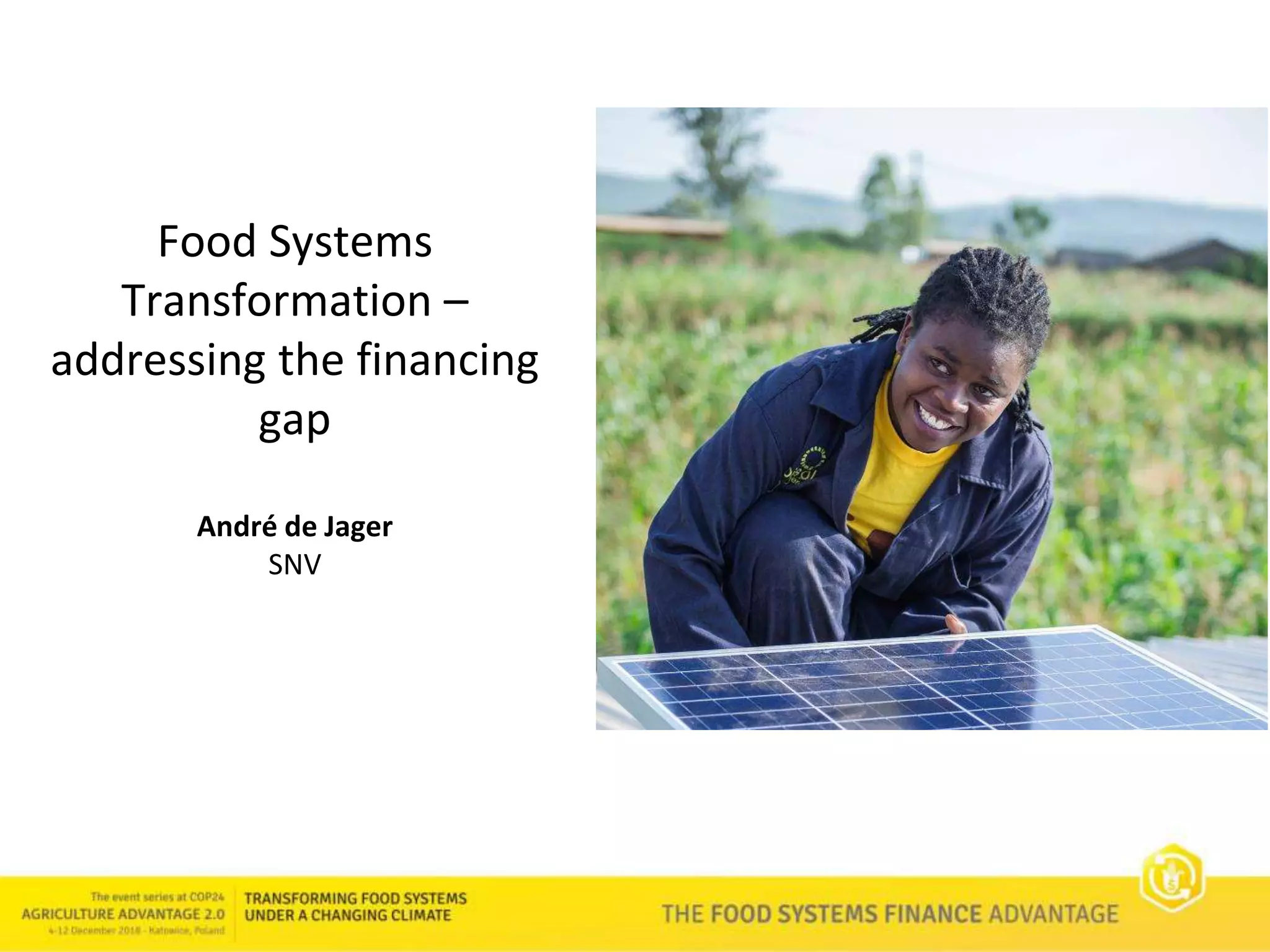 Food Systems Finance Advantage: Addressing the financing Gap - Andre de ...