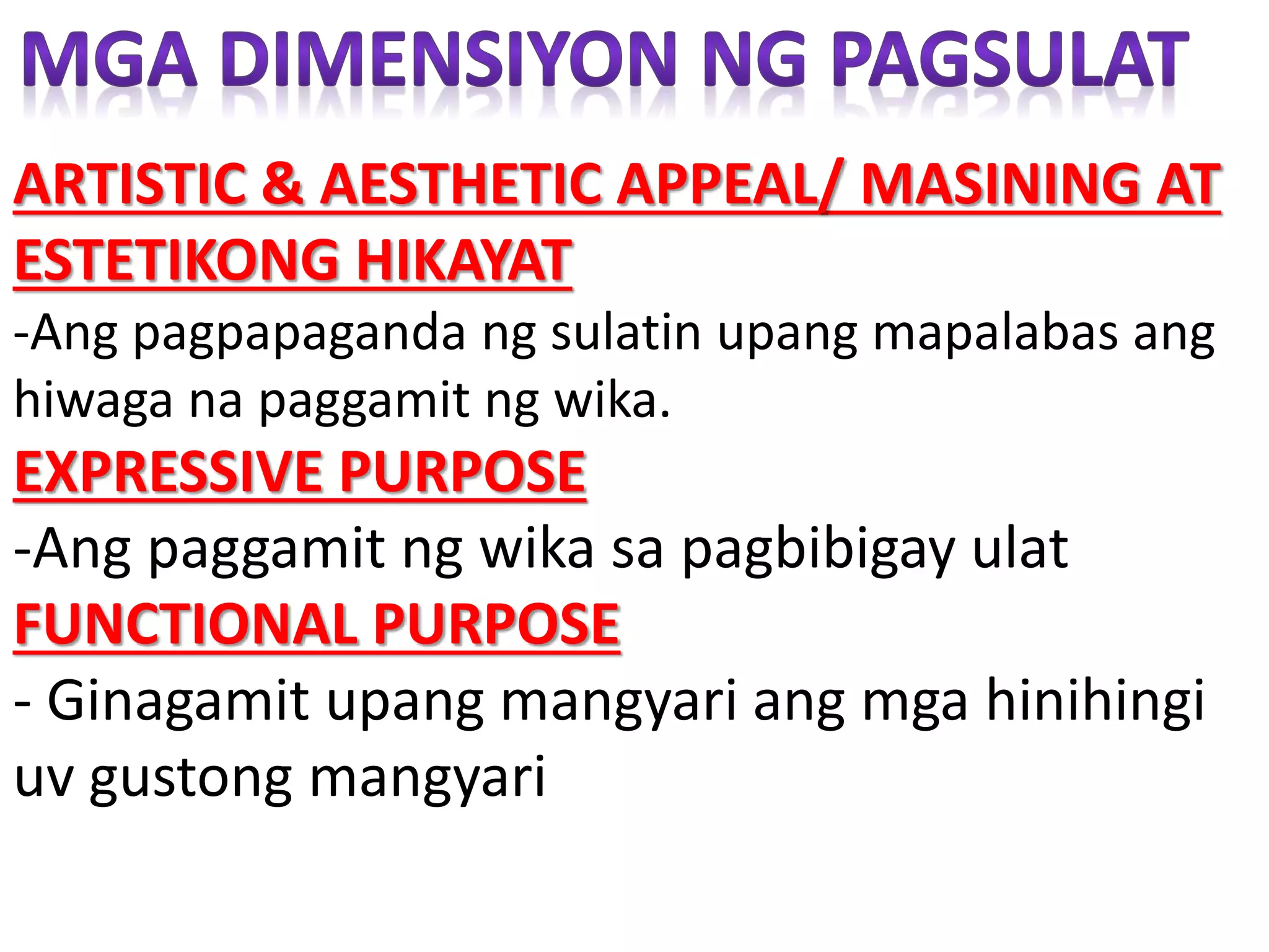 Ang sining ng pagsulat | PPT