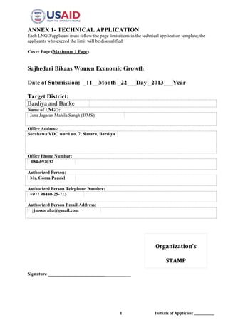 Technical proposal on women economic empowerment and development0303017 | PDF