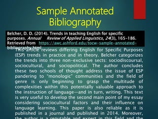 2 Annotated bibliography bb 2 | PPT