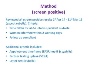 2 Antenatal screening audit 2015 Kate Israel | PDF