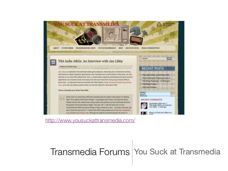 Outstanding Transmedia Projects