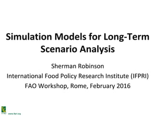 Simulation Models for Long-Term Scenario Analysis | PPTX