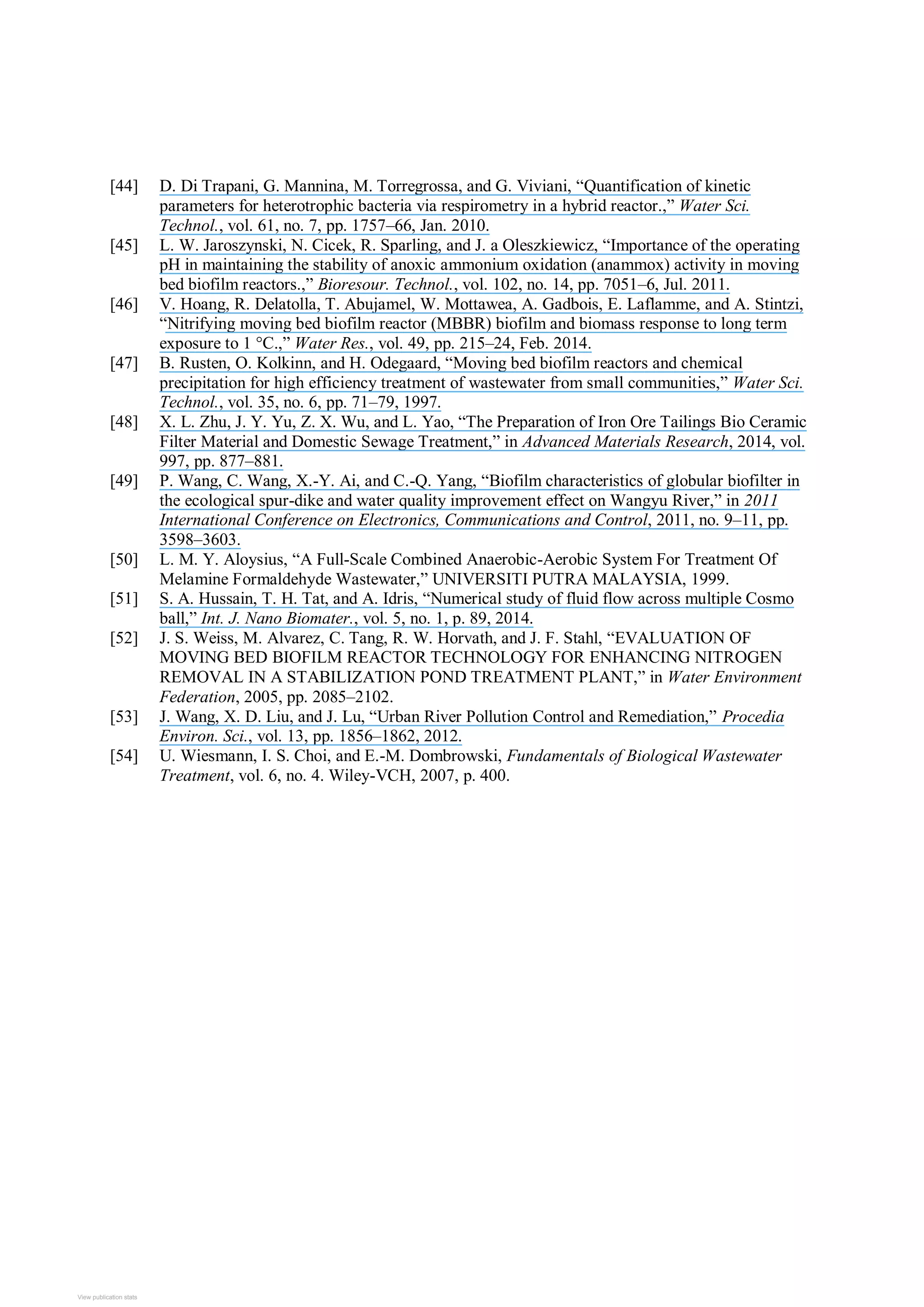 2 application of moving bed biofilm reactor (mbbr) and integrated fixed ...