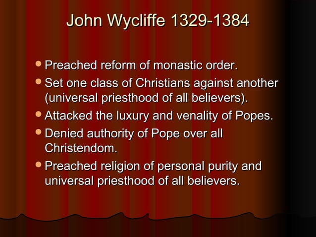 pre reformation | PPT