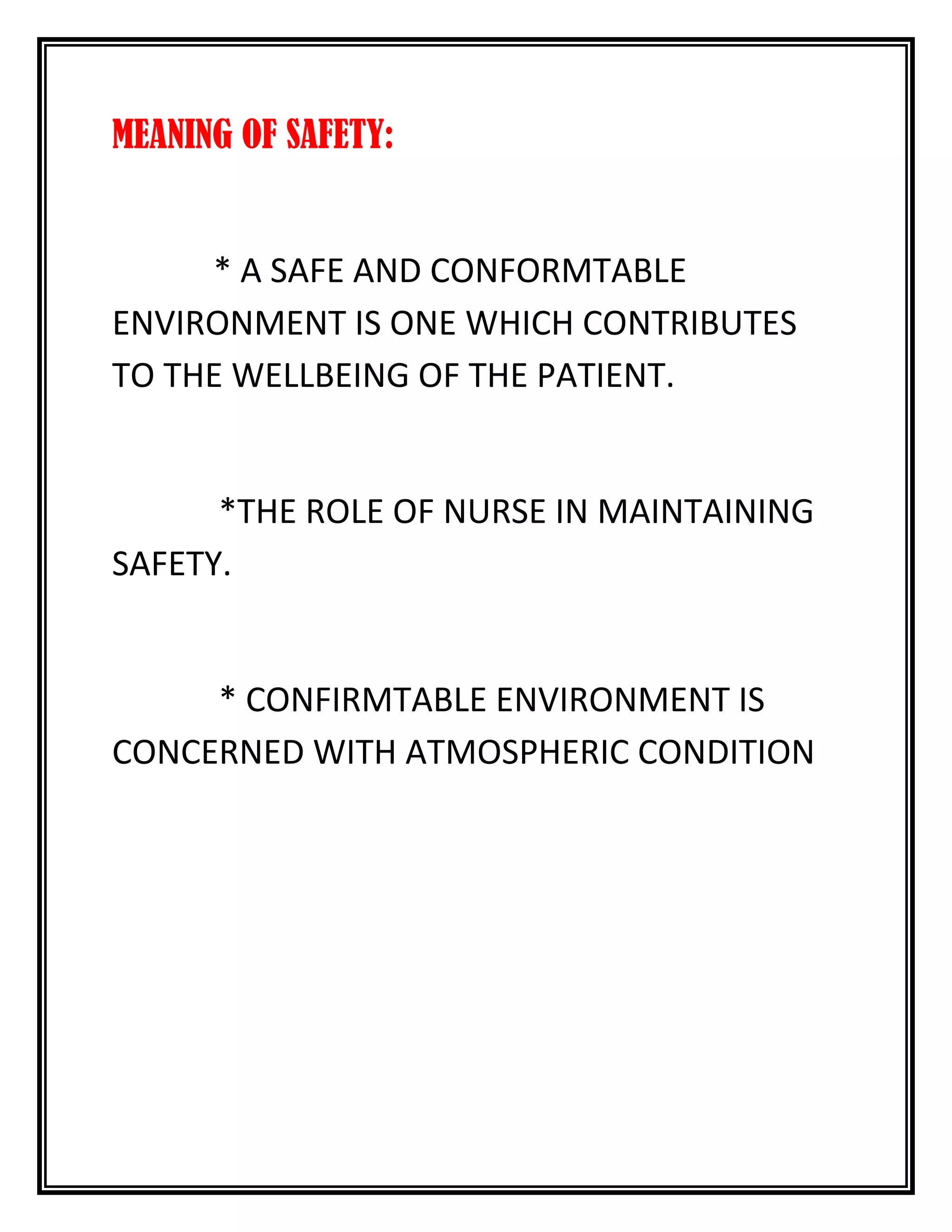 Providing safe and clean environment | PDF