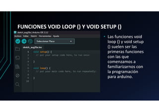 ARDUINO TIPOS VOID LOOP VOID SETUP SINTAXIS VARIABLES | PDF