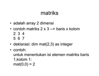 2 array n-matriks | PPT