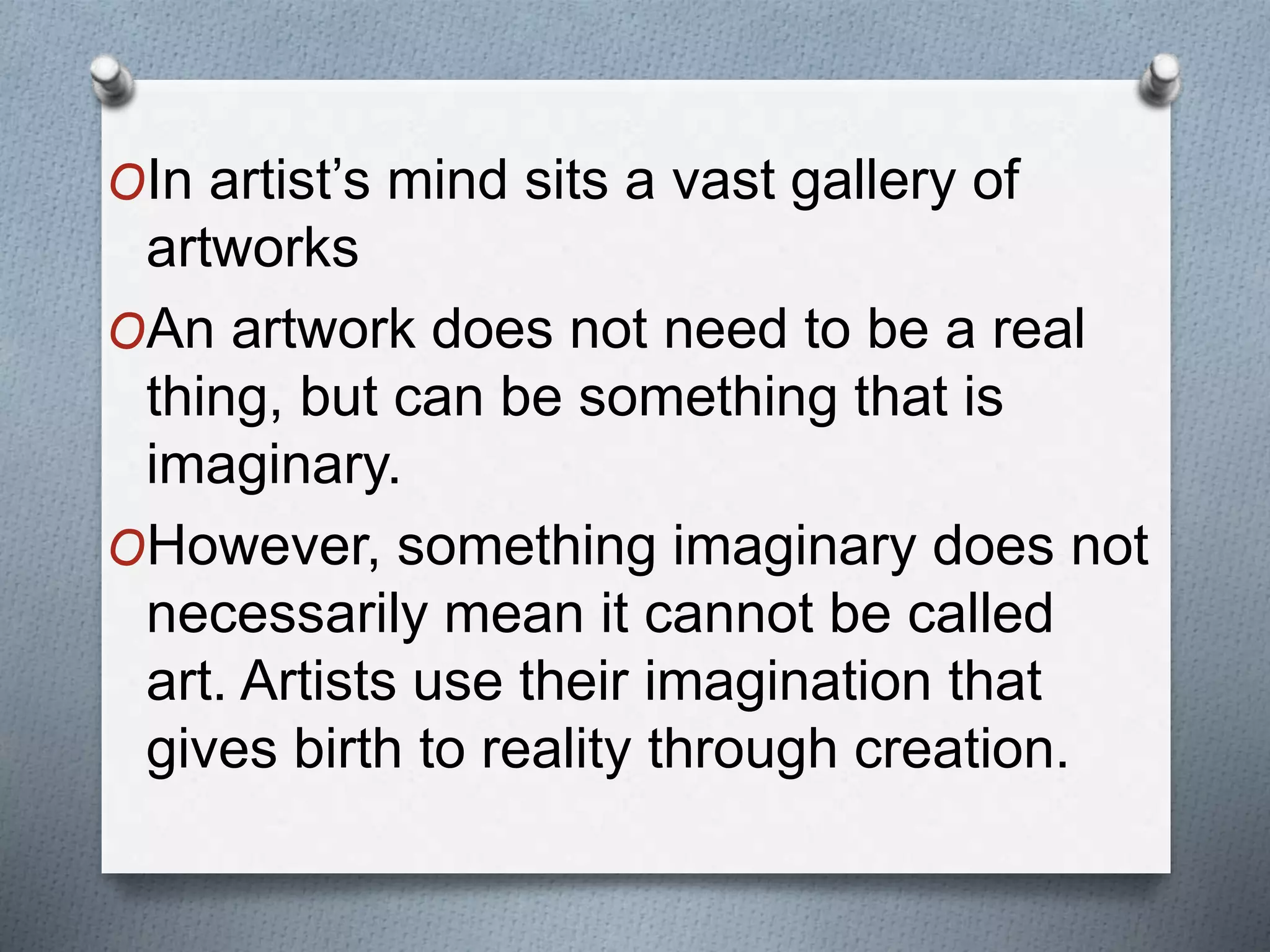 Art Appreciation: Creativity, Imagination, and Expression | PPTX