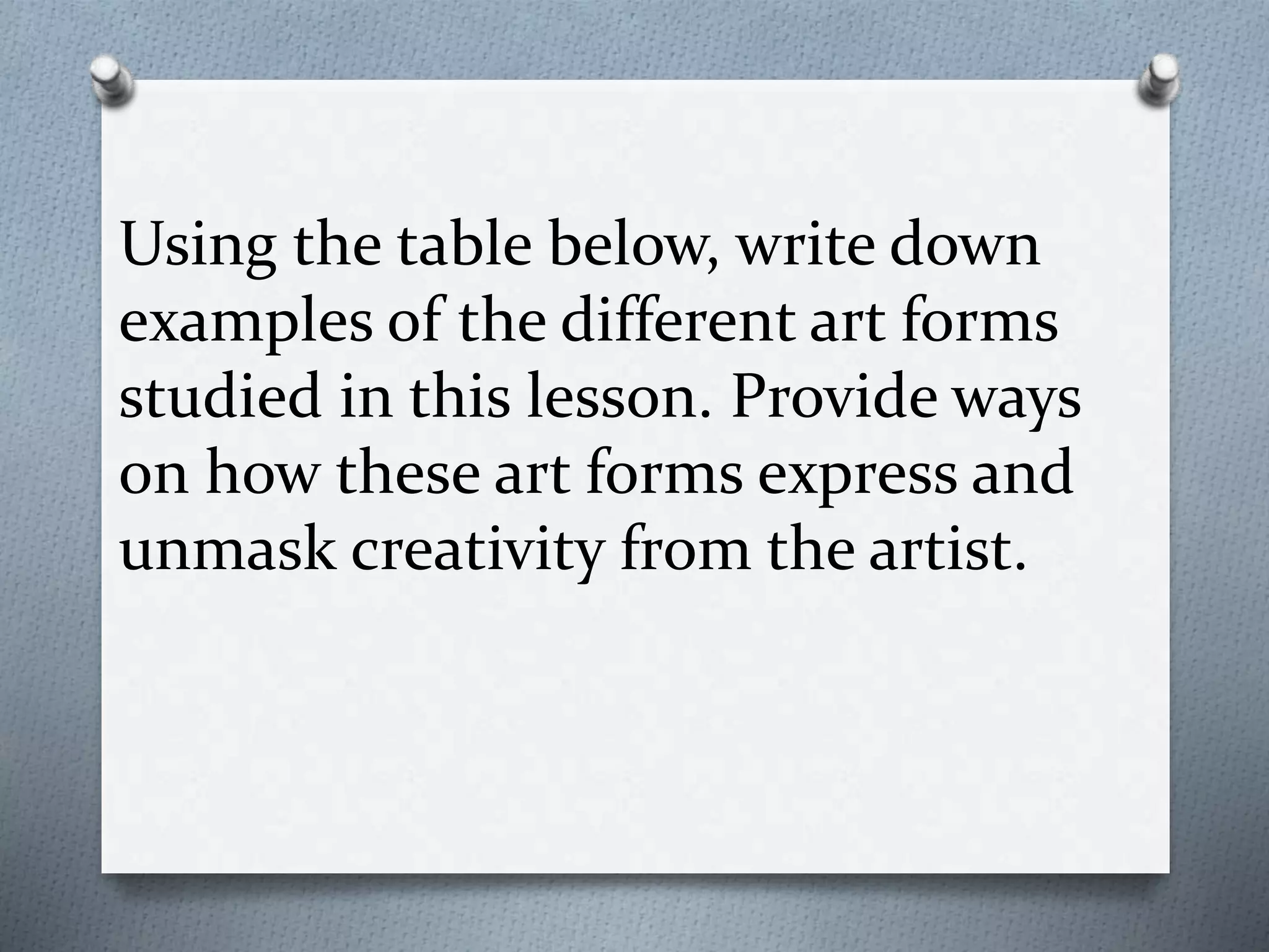 Art Appreciation: Creativity, Imagination, and Expression | PPTX