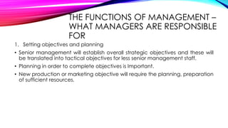 Unit 2 topic 1 AS and A Level management and leadership | PPTX