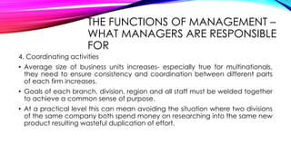 Unit 2 topic 1 AS and A Level management and leadership | PPTX