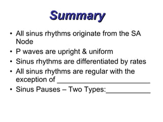 Sinus Rhythms - BMH/Tele | PPT