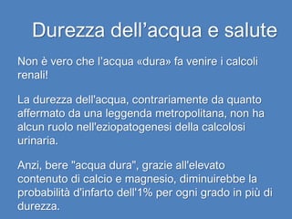 La durezza dell'acqua | PPT