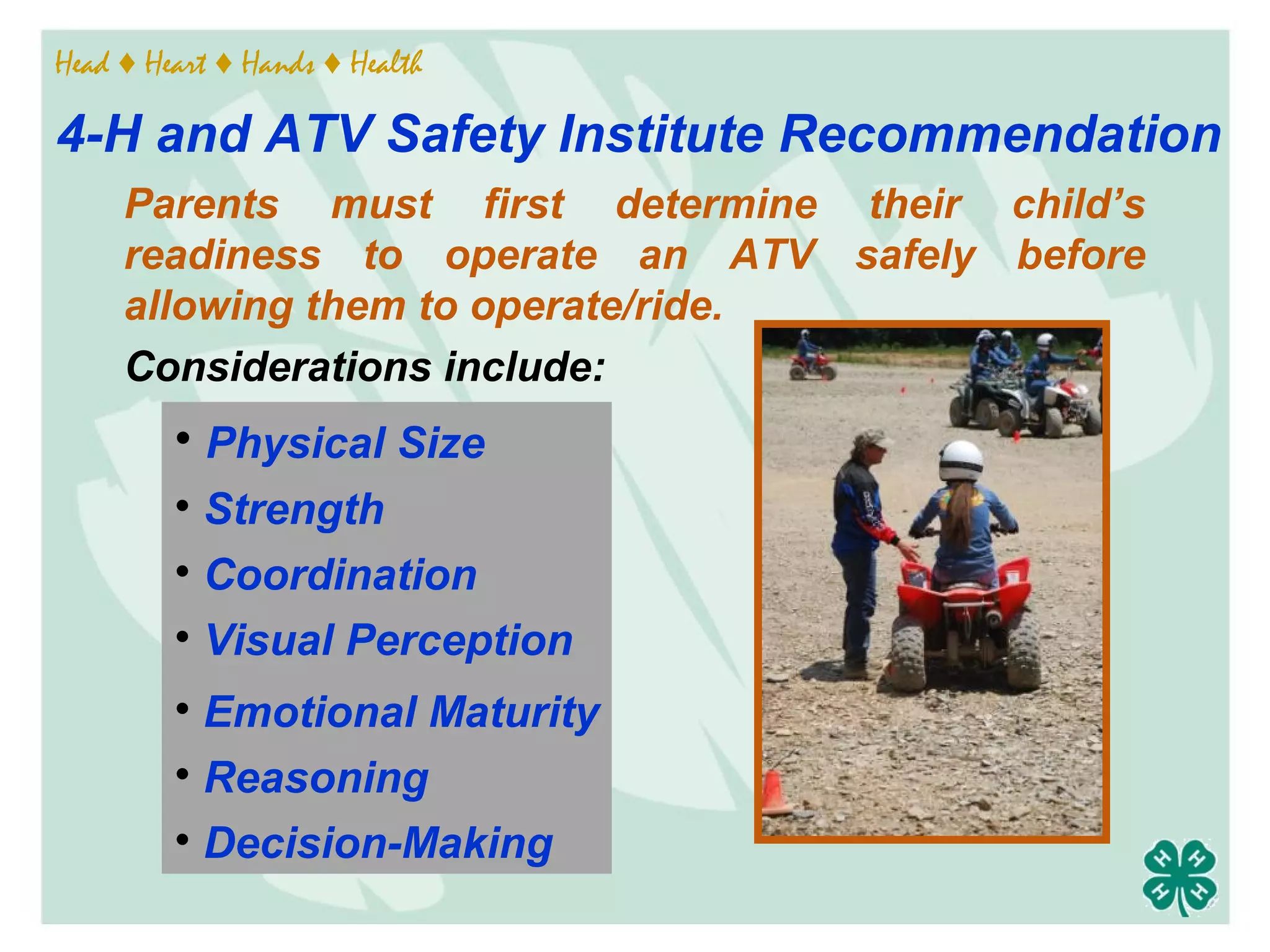 ATV Safety Summit: Vehicle Characteristics/Other Rulemaking Topics ...