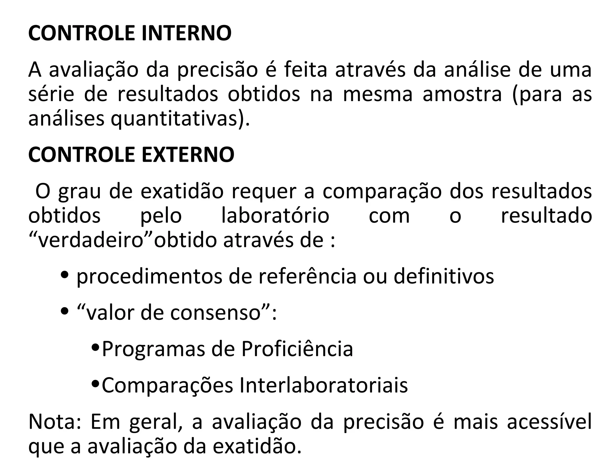 2ª aula qualidade, controle e metodos analiticos | PPT