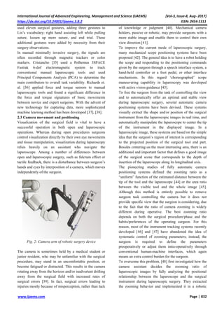 Autonomous Camera Movement for Robotic-Assisted Surgery: A Survey | PDF