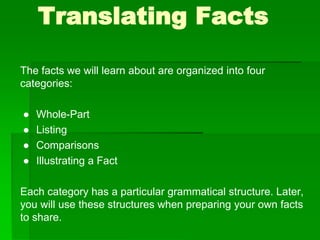 2b. Sharing Interesting Facts - Whole-Part | PPT