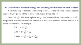 2b. Pedagogy Of Mathematics (part Ii) - Real Numbers (ex 2.2) | Ppt