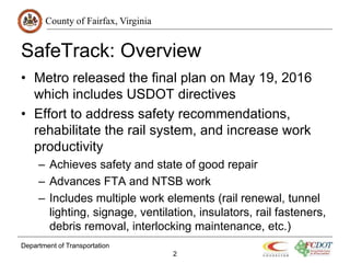 Metrorail SafeTrack Overview and Mitigation | PPTX