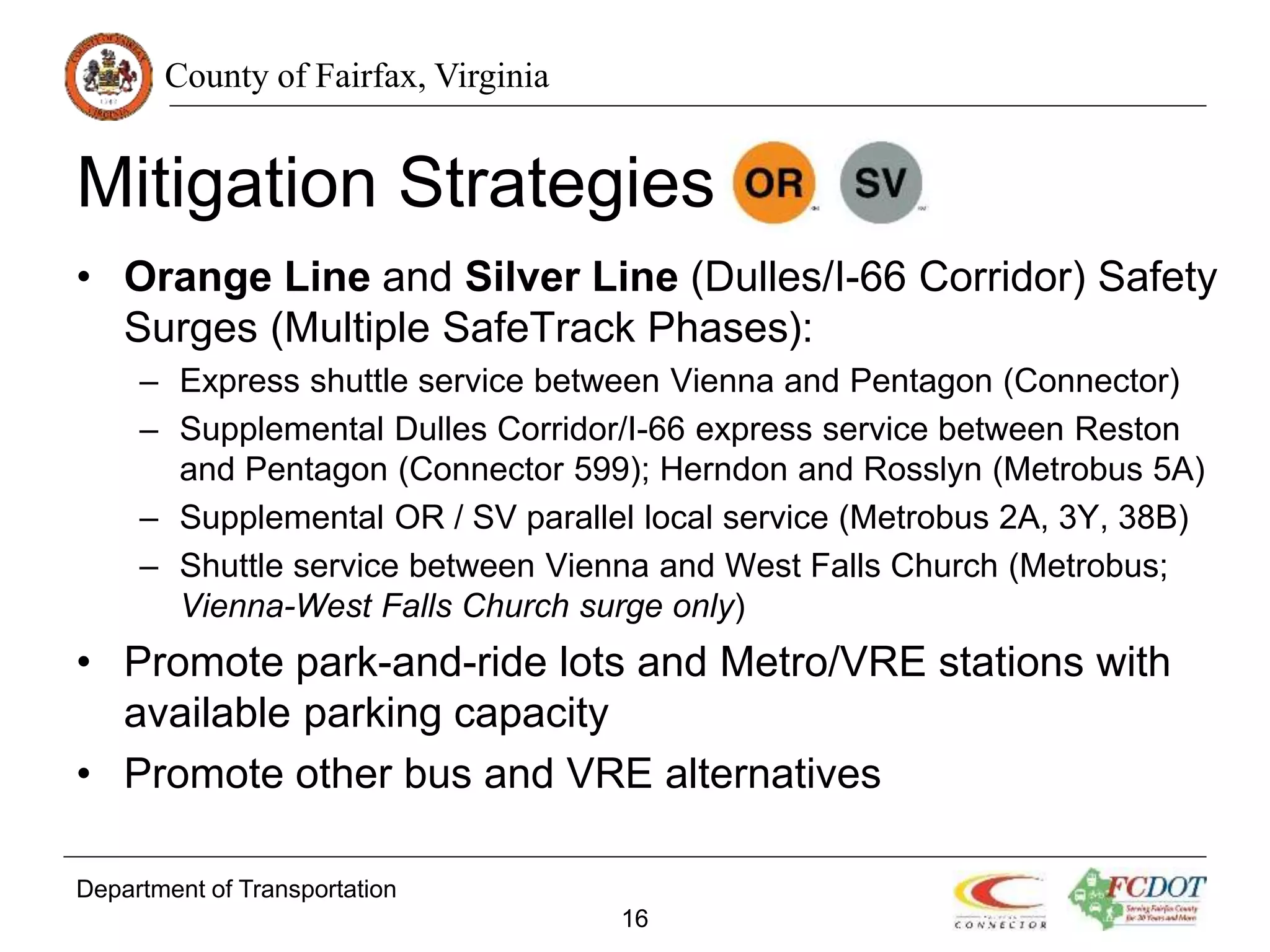 Metrorail SafeTrack Overview and Mitigation | PPTX