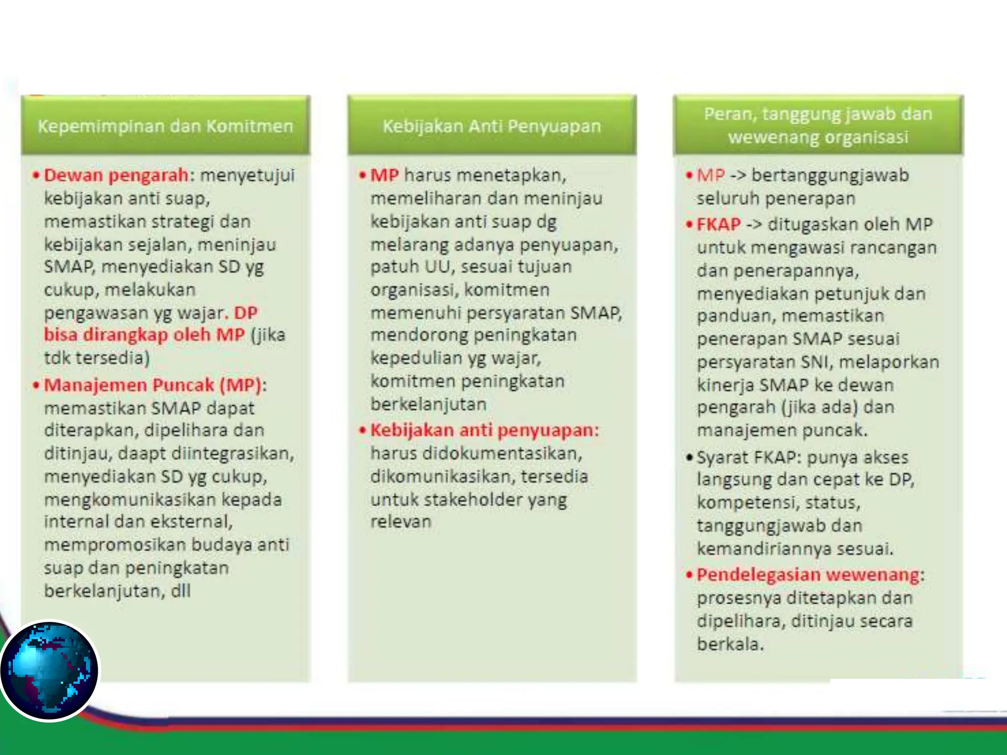 Kepemimpinan dan Komitmen Dewan Pengarah & Pimpinan Puncak _"PEMBEKALAN Awareness SNI ISO 37001 ...