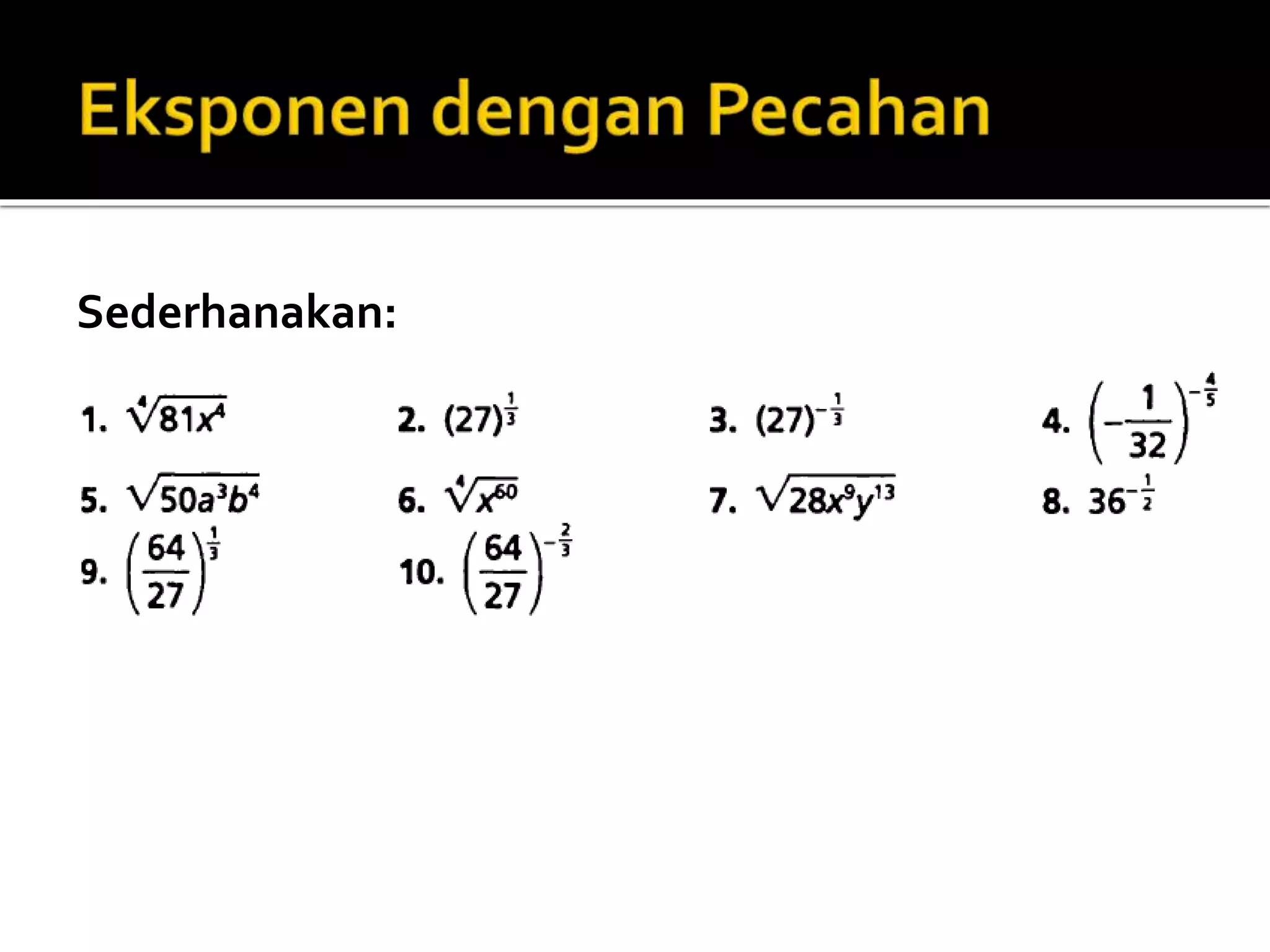 Soal Soal eksponen | PPTX