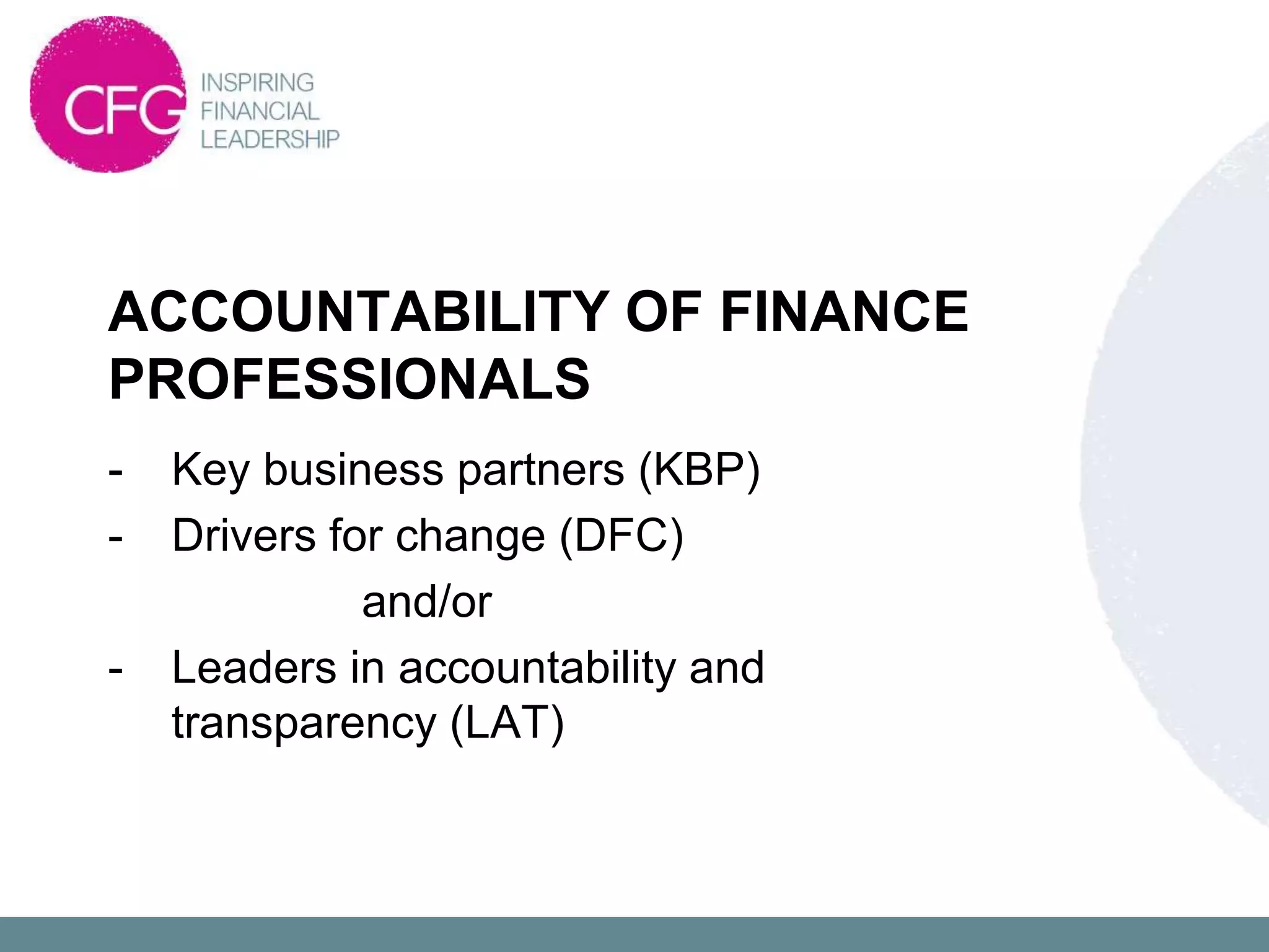 2B – ACCOUNTABILITY OF FINANCE PROFESSIONALS | PPT
