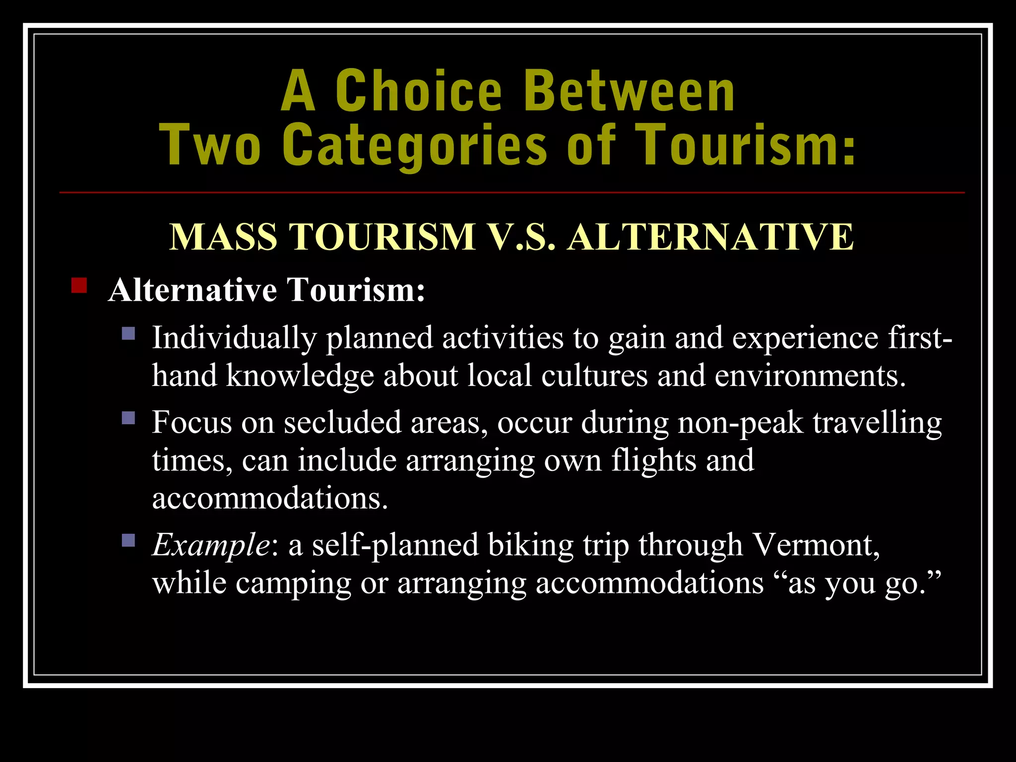 The Different Types of Tourism | PPT