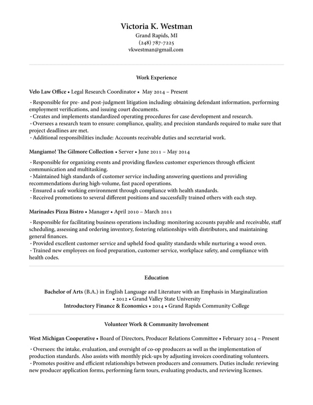Victoria W Resume | PDF