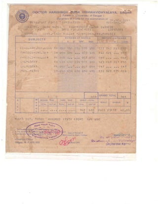Marksheets of RKDwivedi | PDF