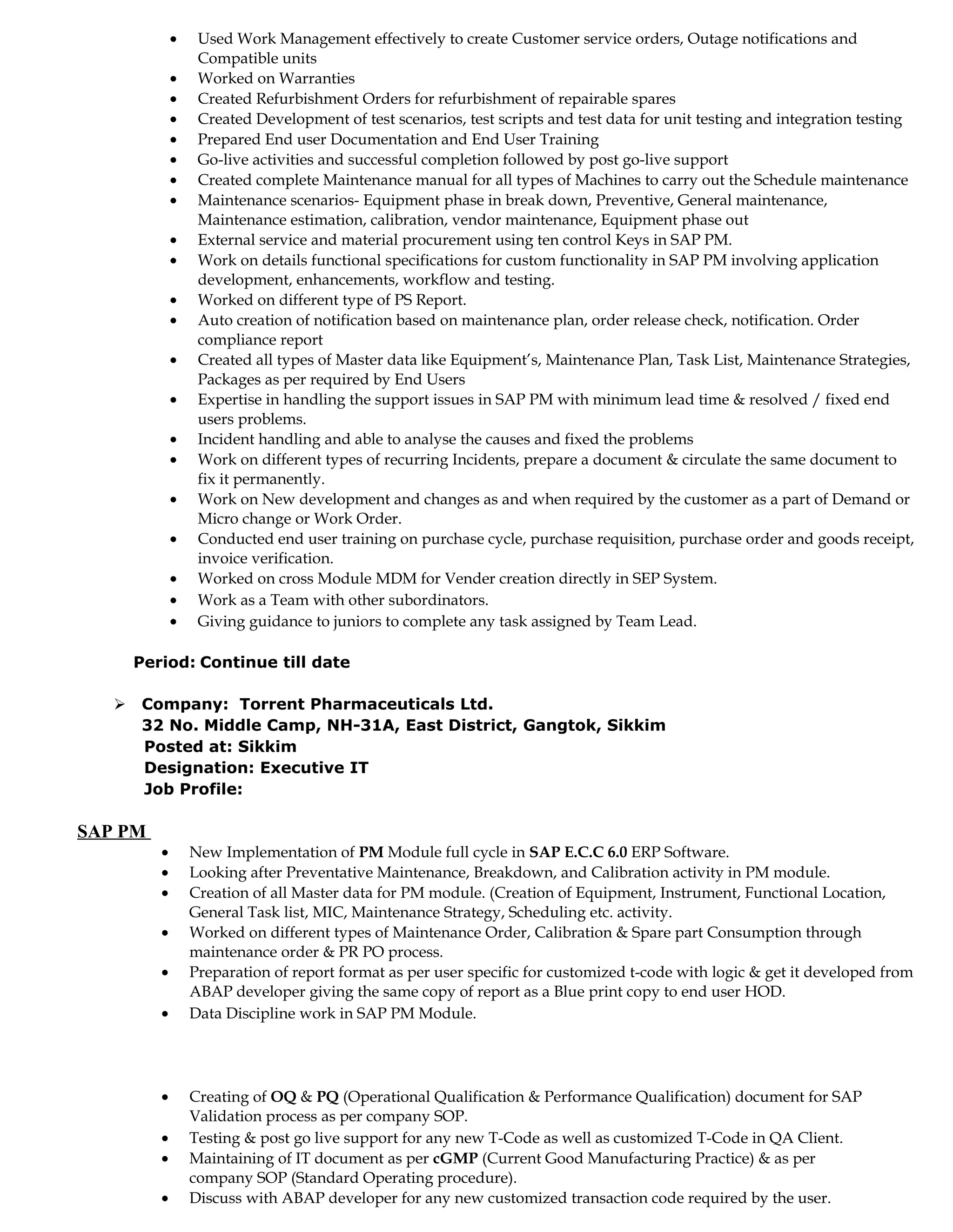 SAMBIT Resume-SAP PM & PP Consultant | PDF