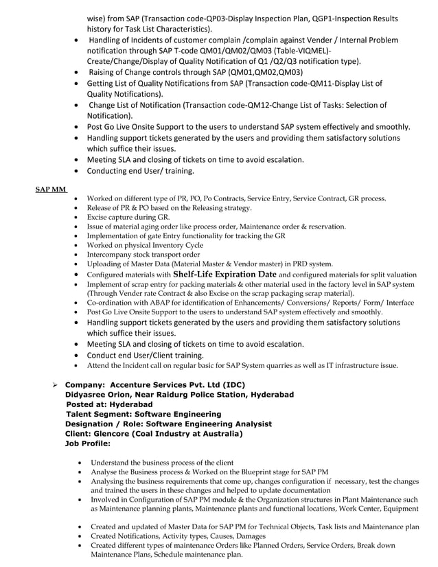 SAMBIT Resume-SAP PM & PP Consultant | PDF