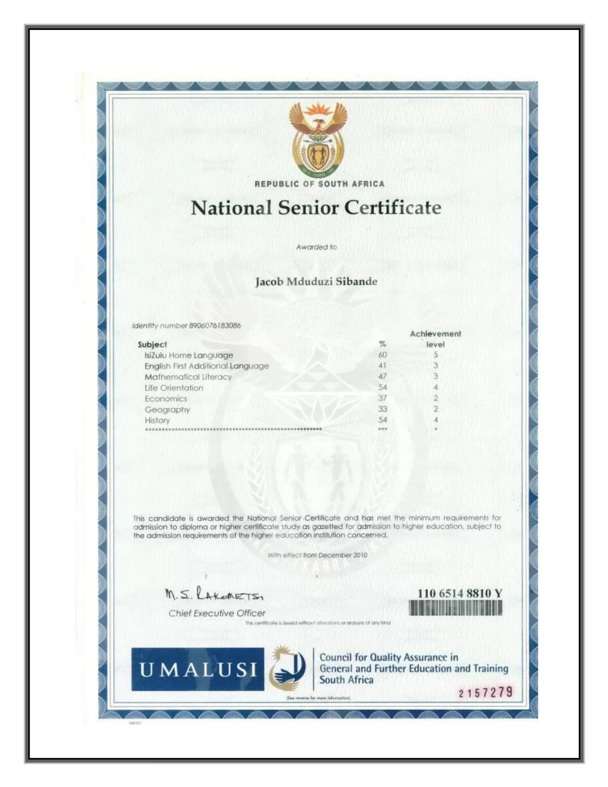 BEST CV WITH ID AND CETIFICATE | DOCX
