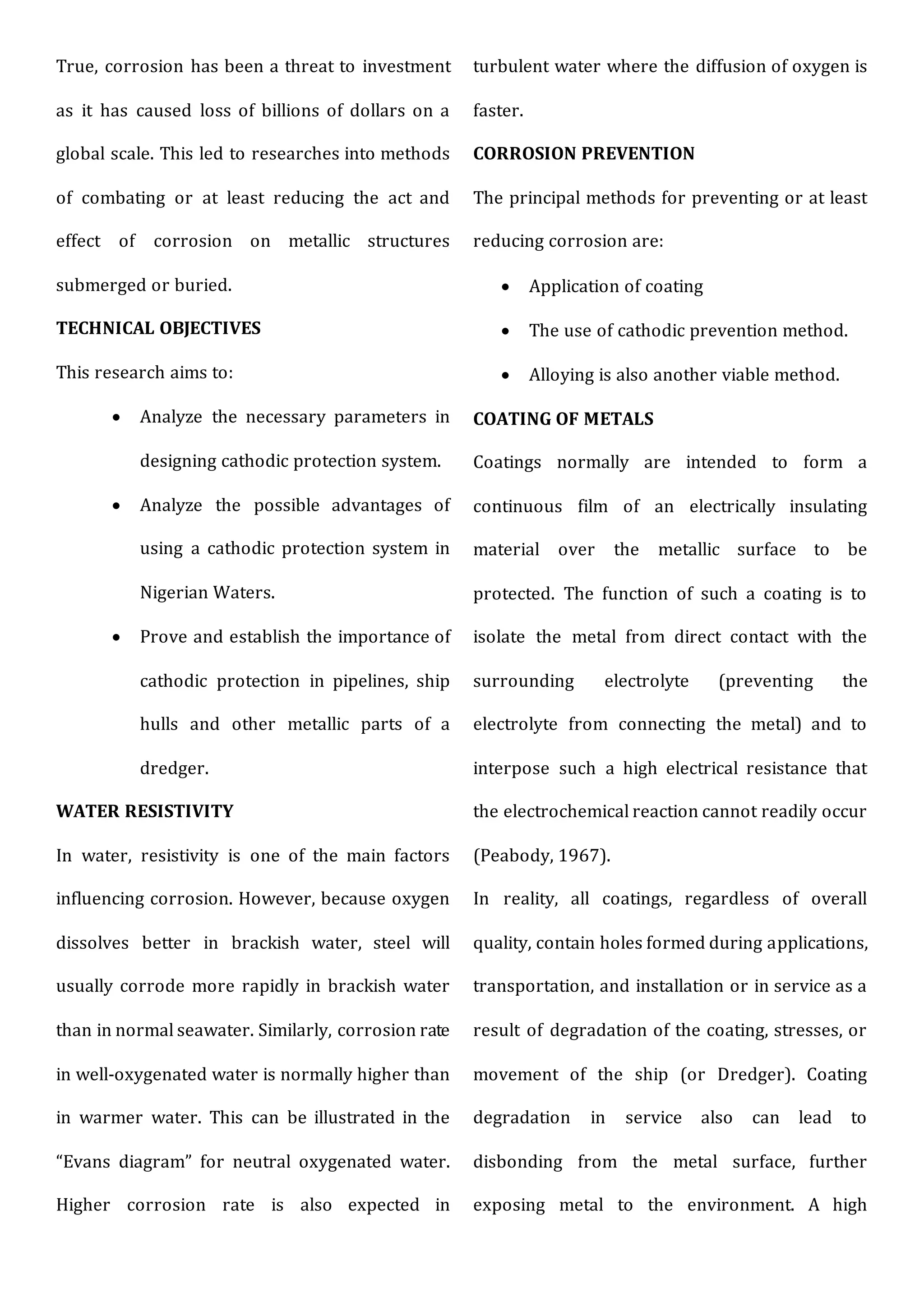 Design of a Cathodic Protection System for Corrosion Prevention of a ...