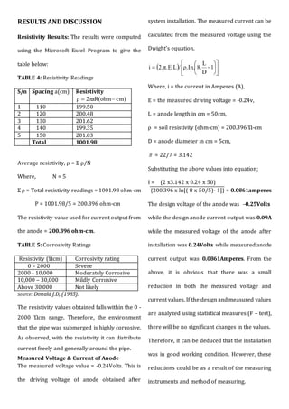 Design of a Cathodic Protection System for Corrosion Prevention of a ...