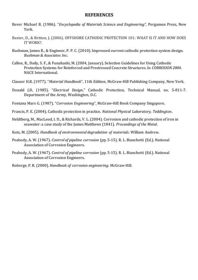 Design of a Cathodic Protection System for Corrosion Prevention of a ...