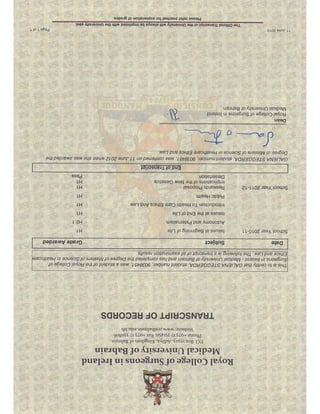 Master transcript | PDF