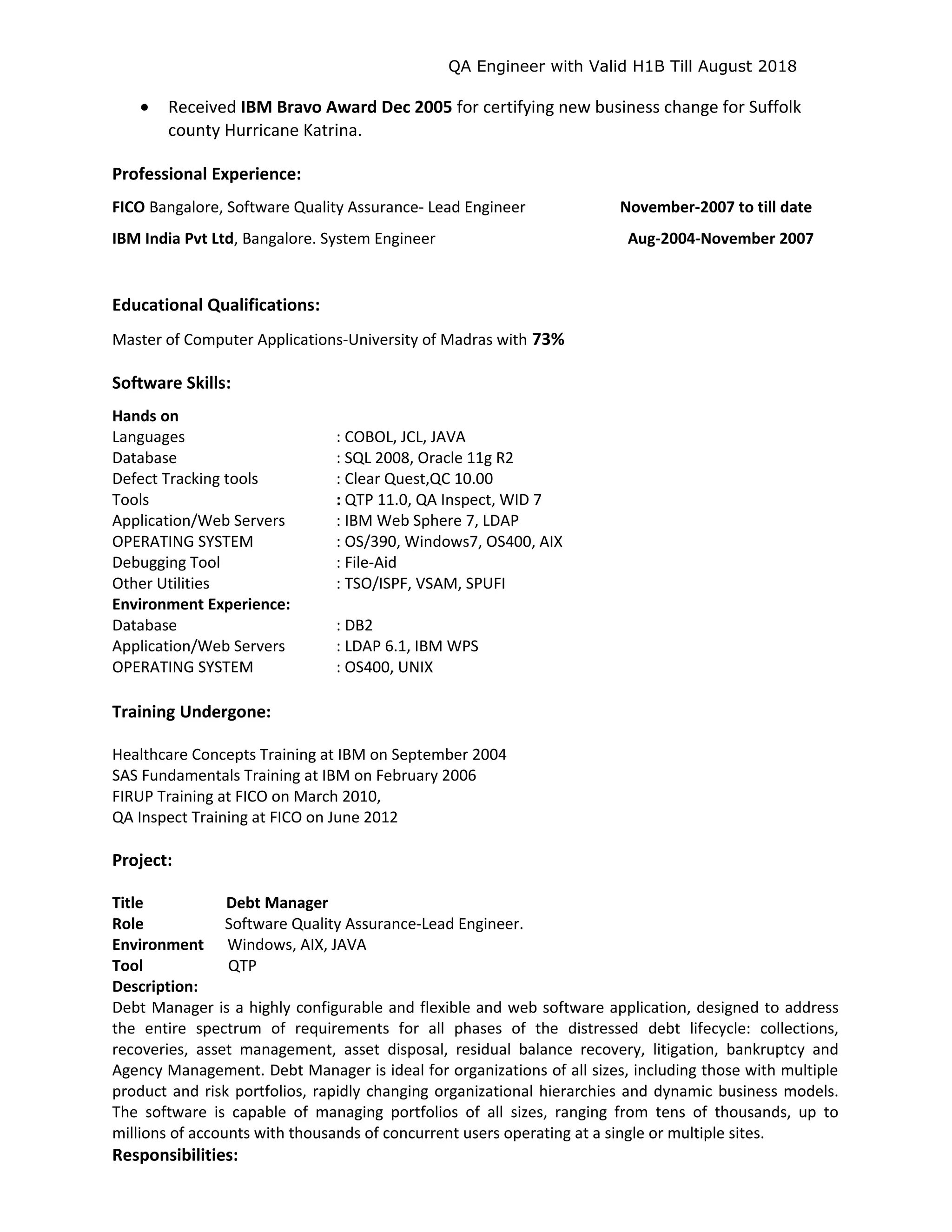 11+YrsQAProfile_ ValidH1BAug2018 | DOC