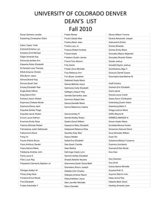 DEANS LIST FALL 2010 | PDF