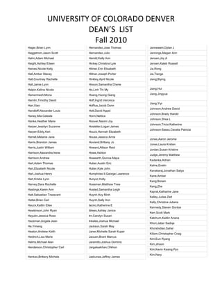 DEANS LIST FALL 2010 | PDF