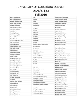 DEANS LIST FALL 2010 | PDF