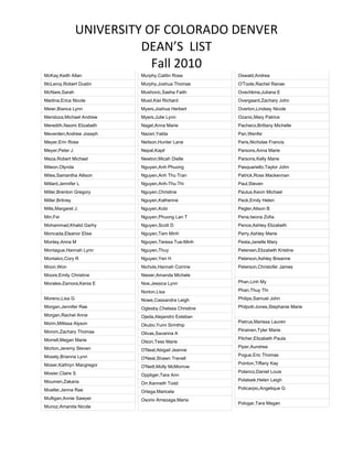DEANS LIST FALL 2010 | PDF