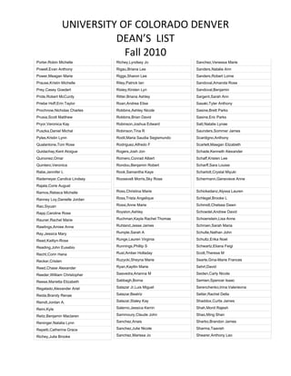 DEANS LIST FALL 2010 | PDF