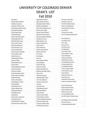 DEANS LIST FALL 2010 | PDF
