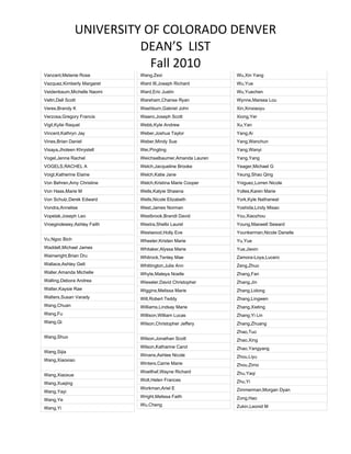 DEANS LIST FALL 2010 | PDF