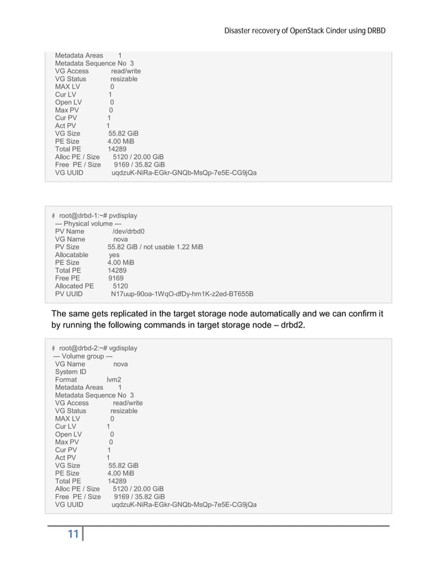 Disaster recovery of OpenStack Cinder using DRBD | PDF